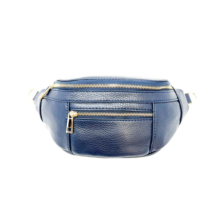 Leather Crossbody Fanny Pack by German Fuentes in Navy – Meadowlark